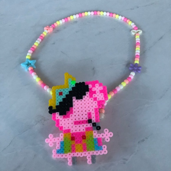 Jewelry | Rave Perler Necklace With Led Light Peppa Pig | Poshmark